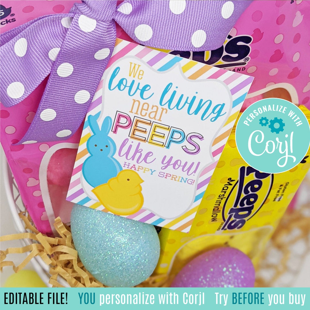 Editable Easter Neighbor Appreciation Printable Tags, Love Living Near ...