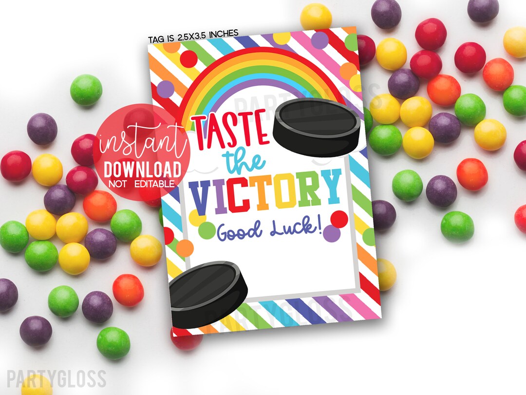 Hockey Taste the Victory Printable Tags Good Luck Practice Conditioning ...
