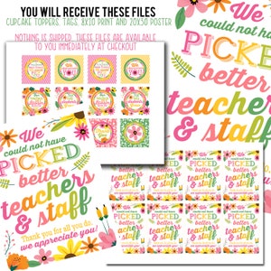 Teacher Appreciation Printable Flower Set, Floral Theme Teachers Week ...