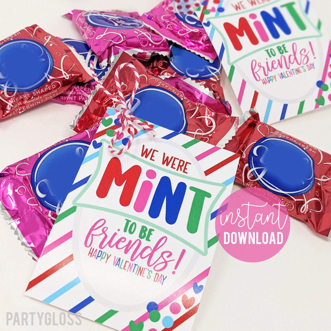 Valentine's Day Printable Tag Peppermint Valentine Gum Mint to Be ...