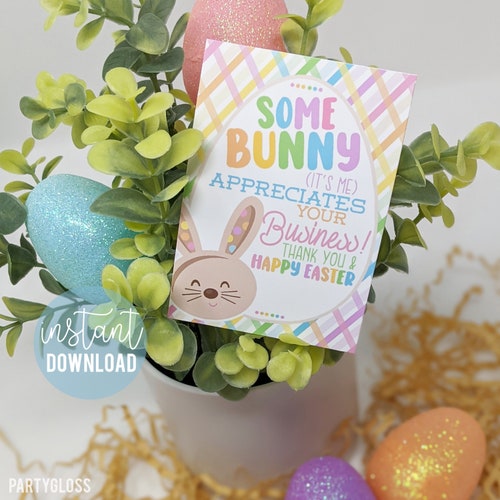 Referral Appreciation Bunny Printable Tags Easter Spring Tag - Etsy