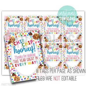 Chip Chip Hooray Appreciation Printable Tag | End of the Year School ...