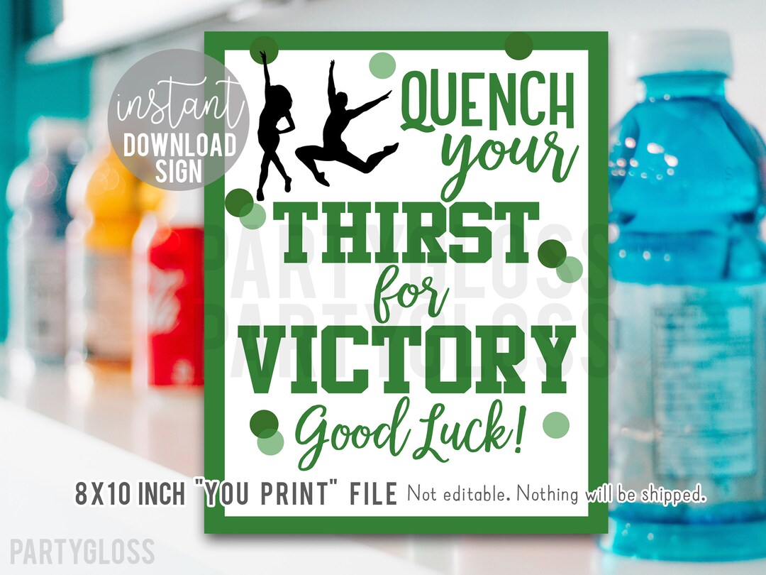 Green Dance Good Luck Printable 8x10 Inch Sign, Quench Your Thirst for ...