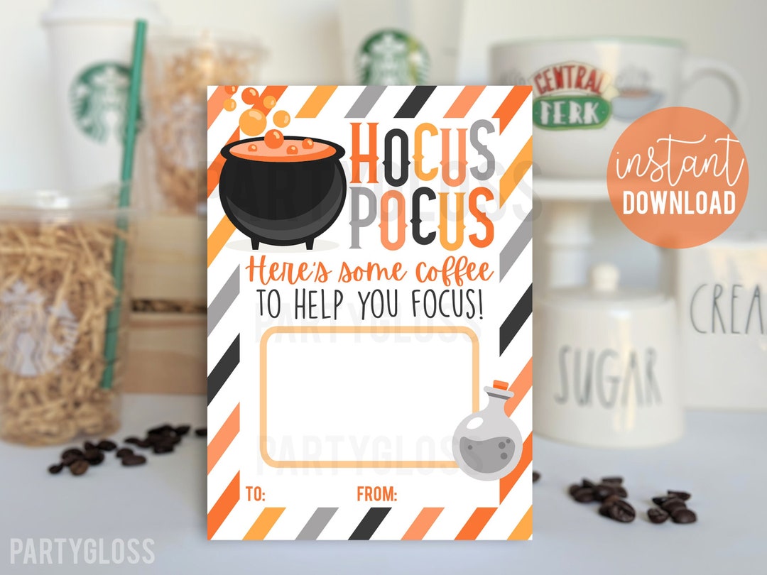 Halloween Coffee Printable Gift Card Holder | Teacher Gift Card Holder ...