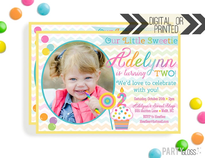Sweet Shop Birthday Party Invitation Digital or Printed - Etsy