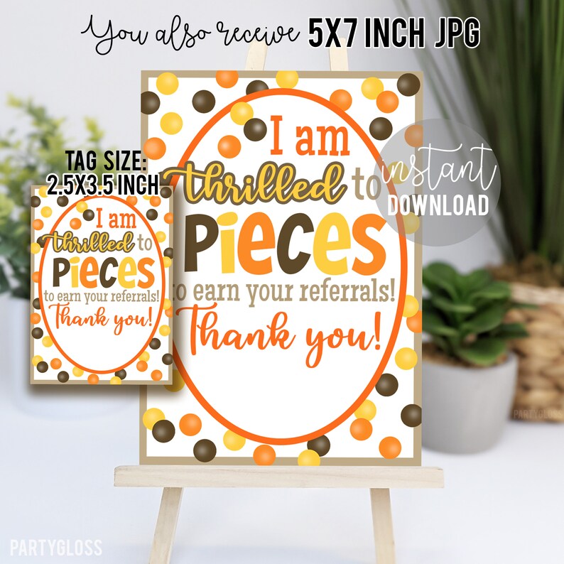 Referral Appreciation Printable Tag | Printable Pieces Tags | Thank You ...