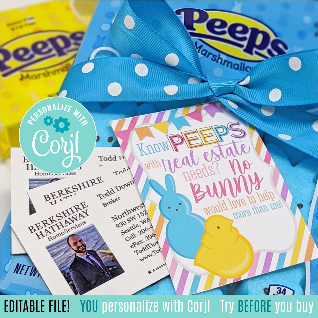Editable Easter Real Estate Printable Tags Know Peeps No Bunny ...