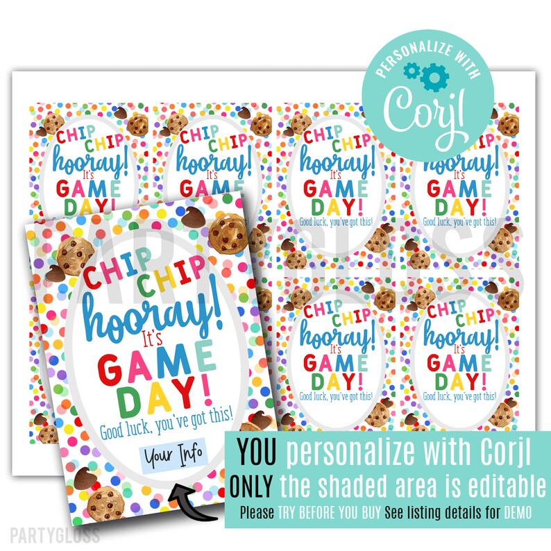 Editable Competition Good Luck Printable Tag Chip Chip - Etsy