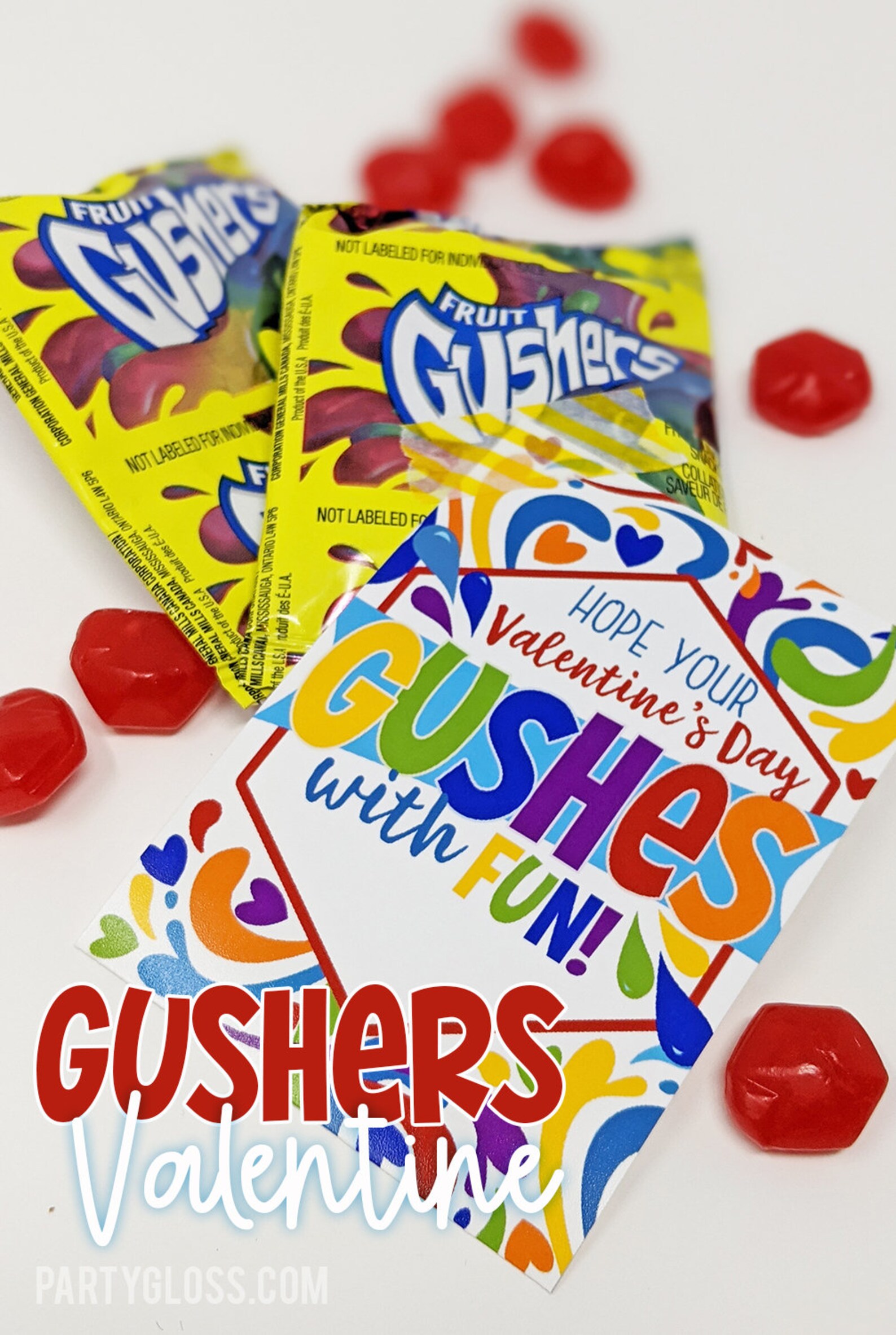 Valentine's Day Printable Tag, Gushes With Fun, Fruitsnack Valentine ...