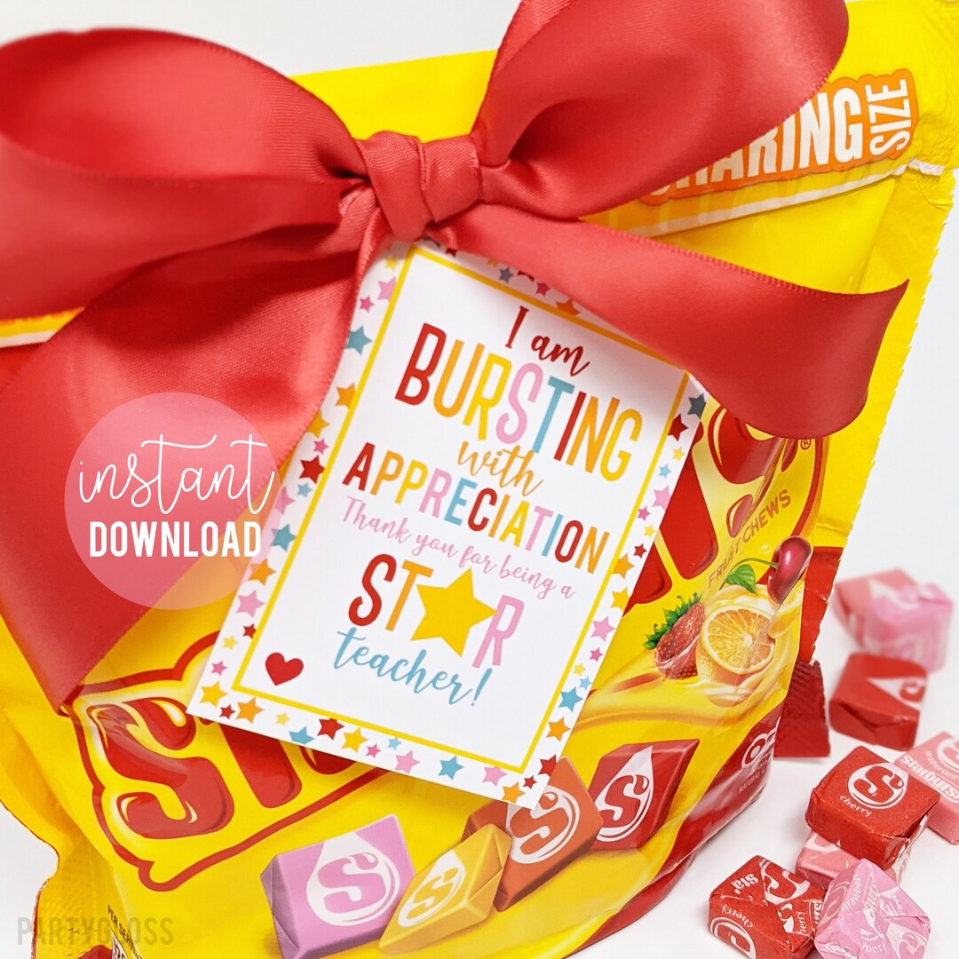 Thanks for Being A Star Teacher Bursting With Appreciation Printable ...