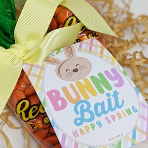 Bunny Bait Printable Tags Happy Spring Tag Easter Basket Treats Office ...