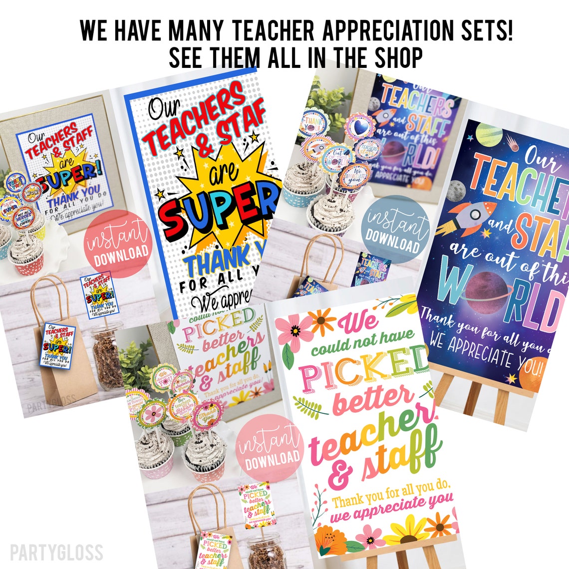 Teacher Appreciation Printable Floral Flower Tags Floral - Etsy