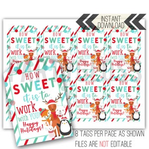 Holiday Staff Gift Printable Tag | Christmas Coworker Tag | Classic Tag ...