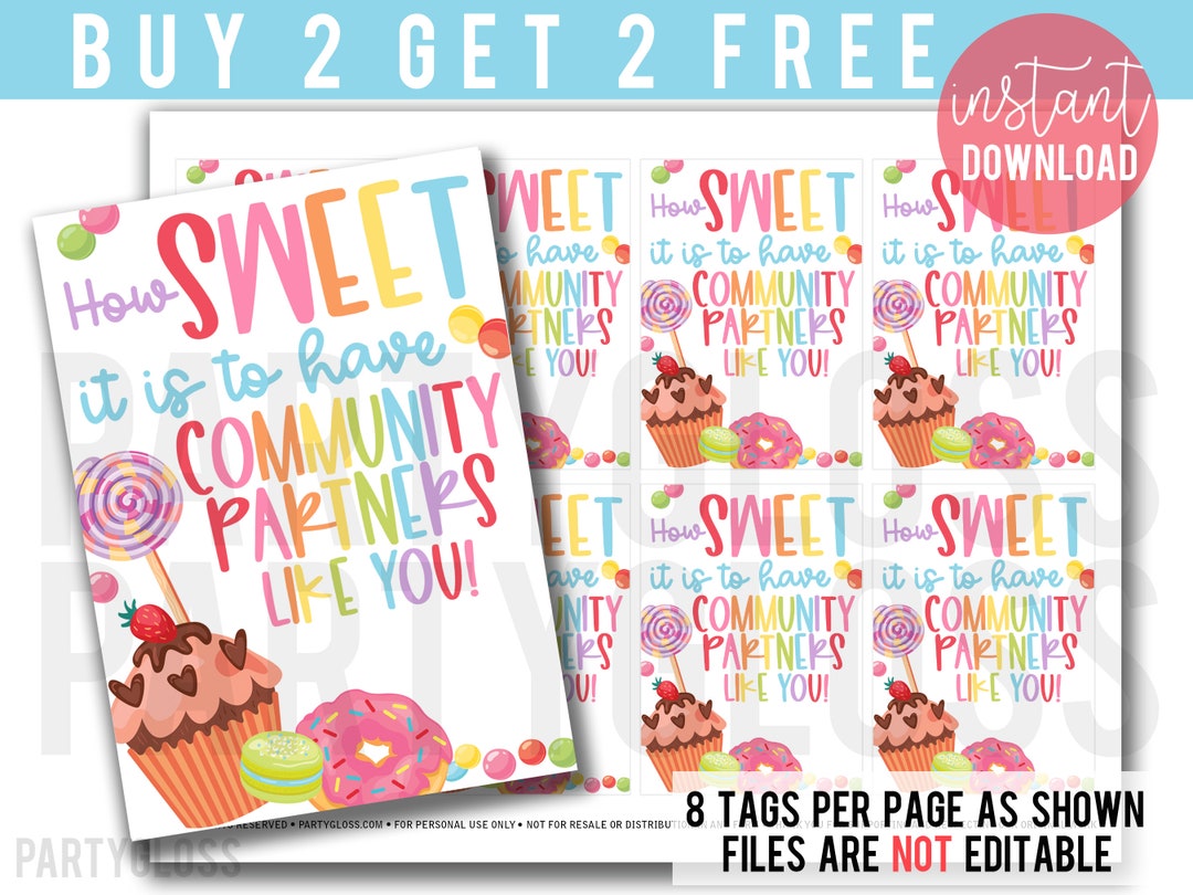 Community Partners Appreciation Printable Tag, Printable Chip Tags, PTO ...