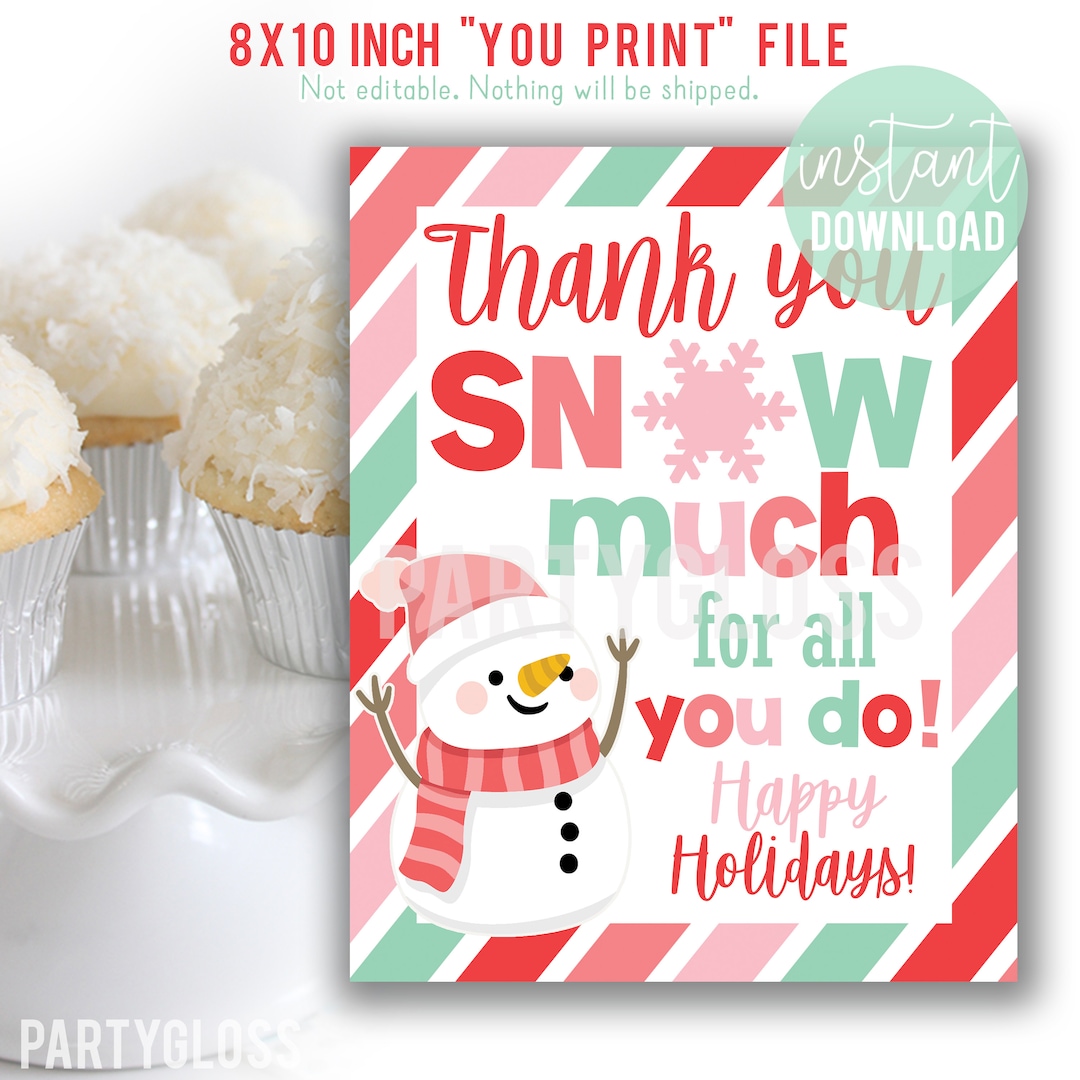 Holiday Appreciation 8x10 Printable Sign | Teacher Staff Appreciation ...
