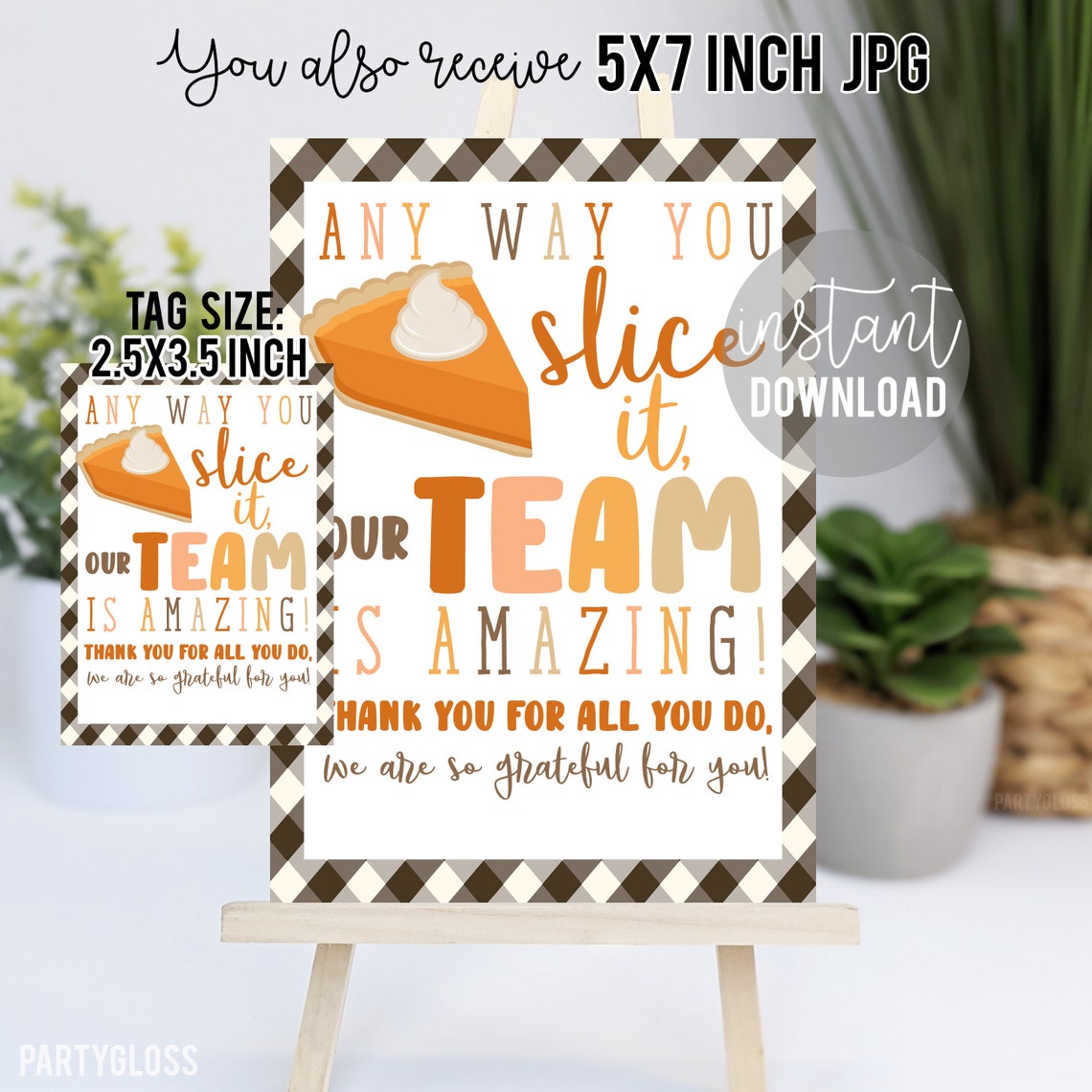 Thanksgiving Team Appreciation Printable Tag Pie Tags - Etsy