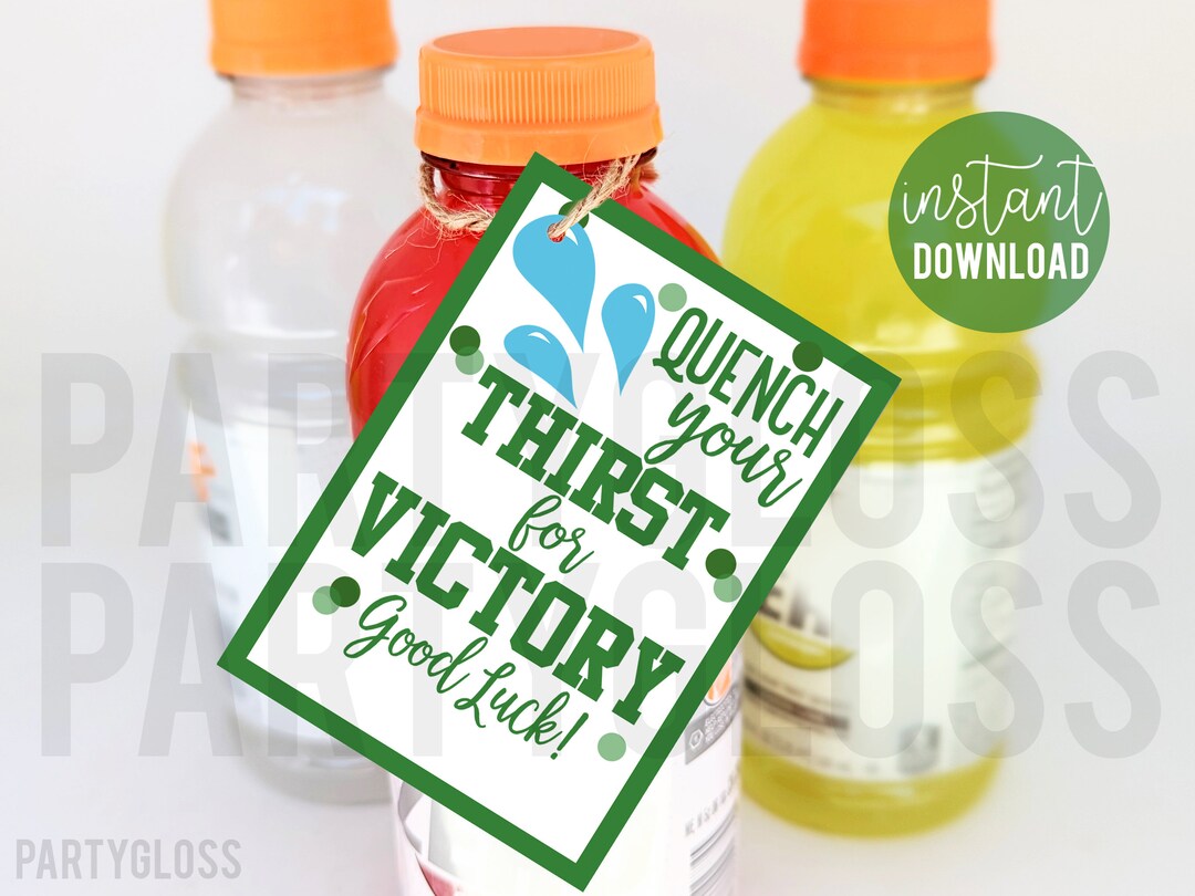 Green Swimming Good Luck Printable Tags, Quench Your Thirst for Victory ...