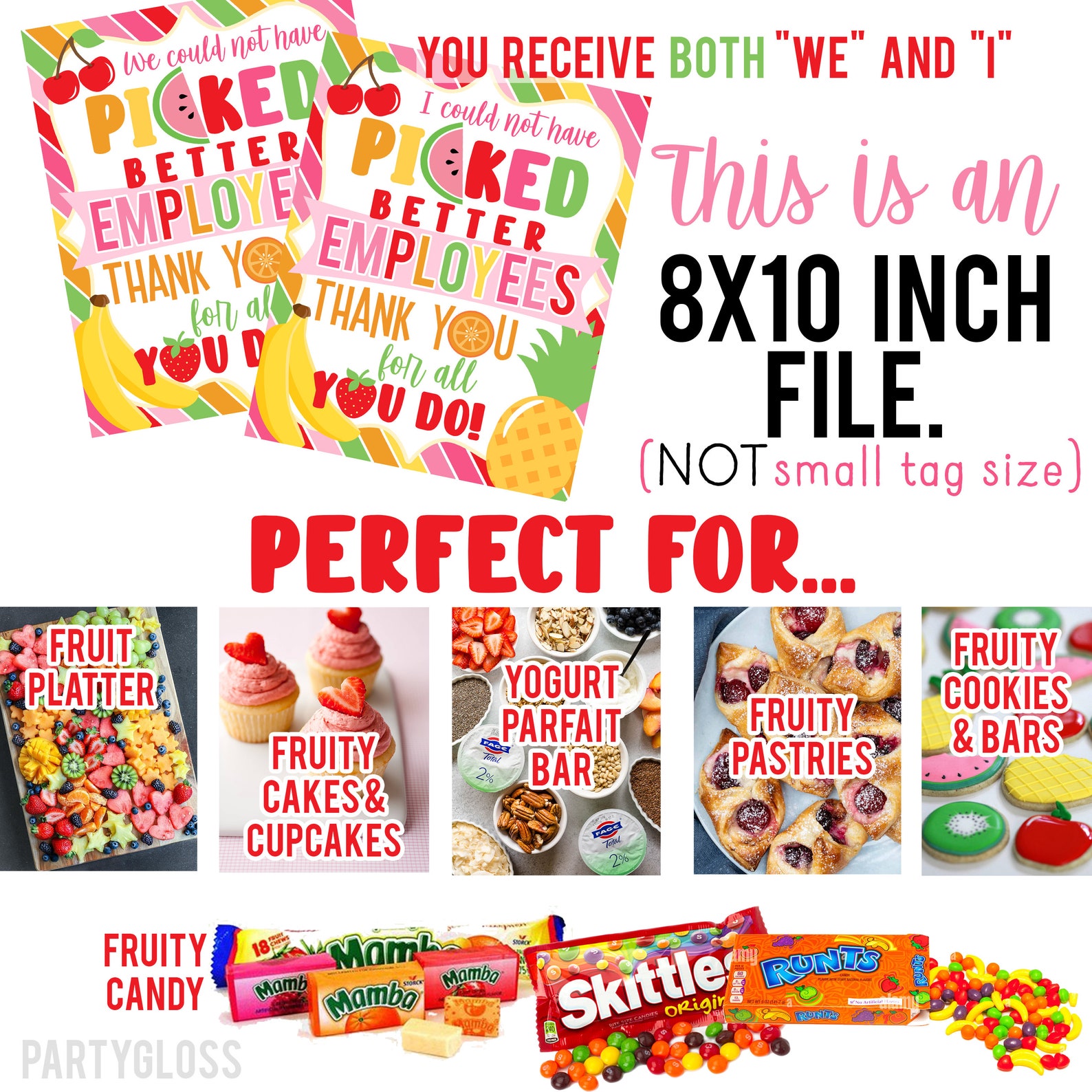 Staff Appreciation Print Fruit Treat Printable Staff Thank - Etsy