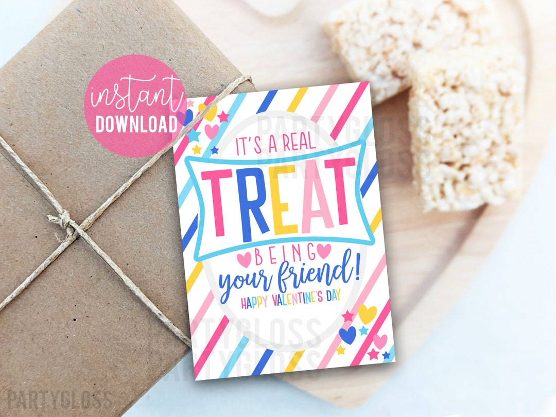 Rice Treat Valentine's Day Printable Tags Crispy Marshmallow Bars Girl ...