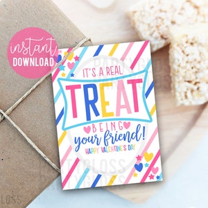 Rice Treat Valentine's Day Printable Tags Crispy Marshmallow Bars Girl ...