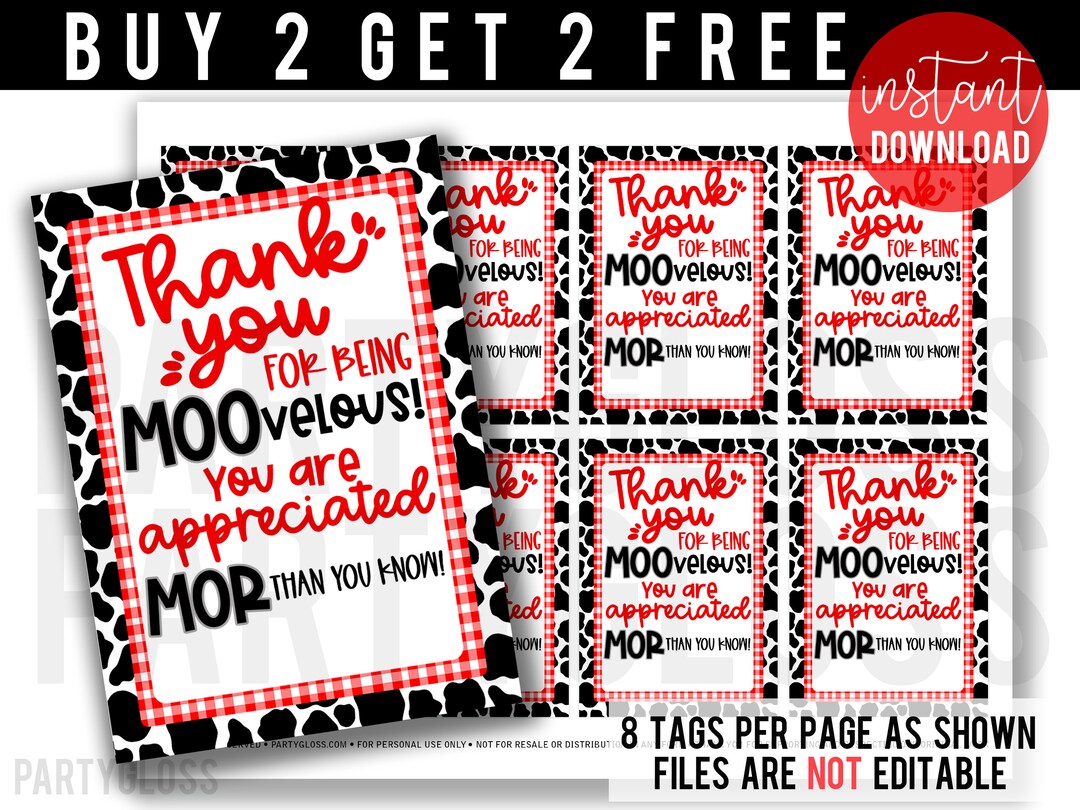 Staff Team Employee Teacher Appreciation Printable Gift Tags, Moovelous ...