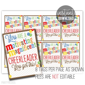Cheerleader Printable Tag | Printable Cheer Tags | Cheerleader ...