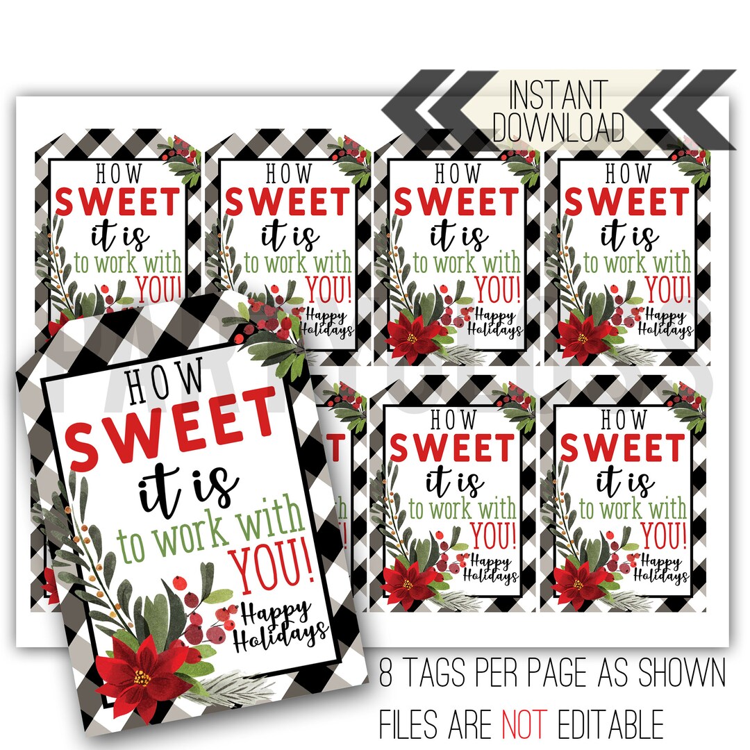 Christmas Holiday Staff Gift Printable Tag | Christmas Coworker Tag ...