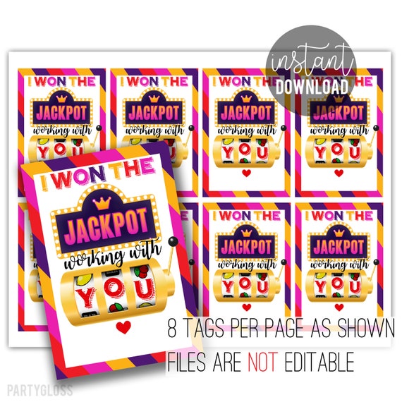 Paper & Party Supplies Labels Lottery Gift Tag Printable We Won the ...