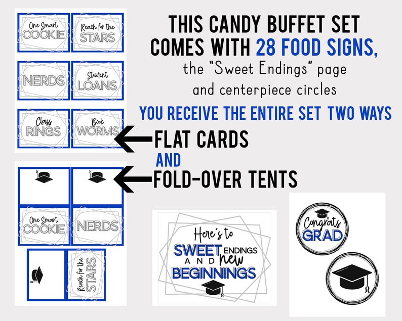 Graduation Candy Buffet Labels Candy Bar Labels Grad Party - Etsy