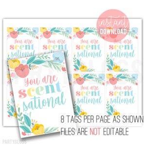 Floral Scent-sational Printable Gift Tags, Scentsational Flower Tag ...