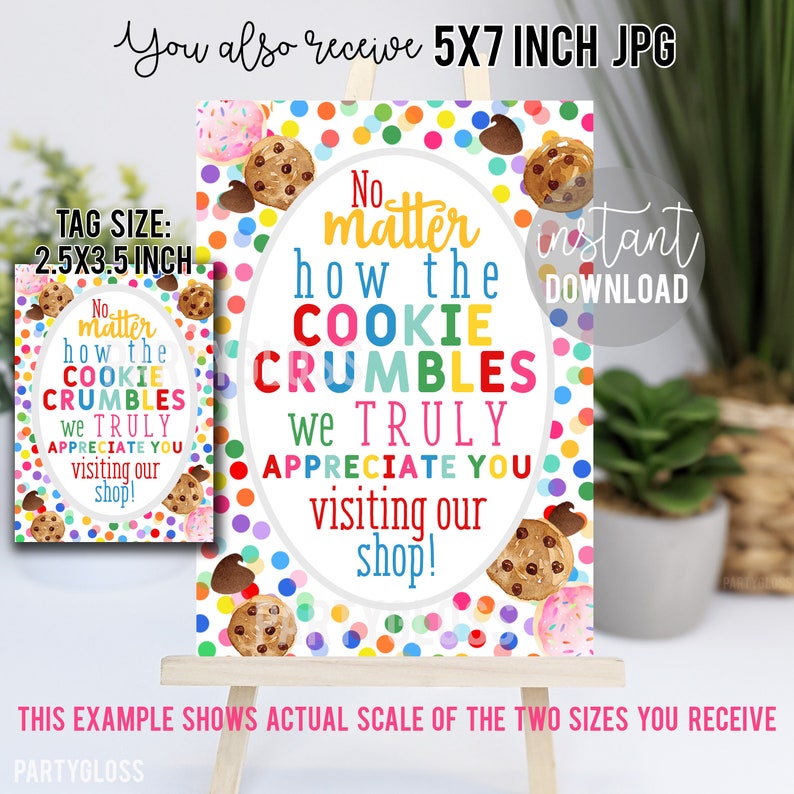 Crumble Cookie Appreciation Printable Tag Printable Cookie - Etsy
