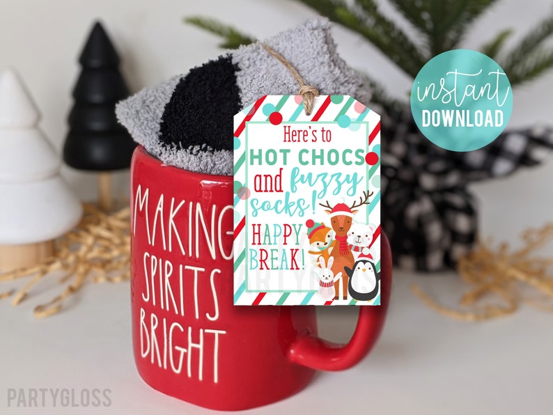 Teacher Christmas Gift Printable Tag Christmas Teacher Tag - Etsy