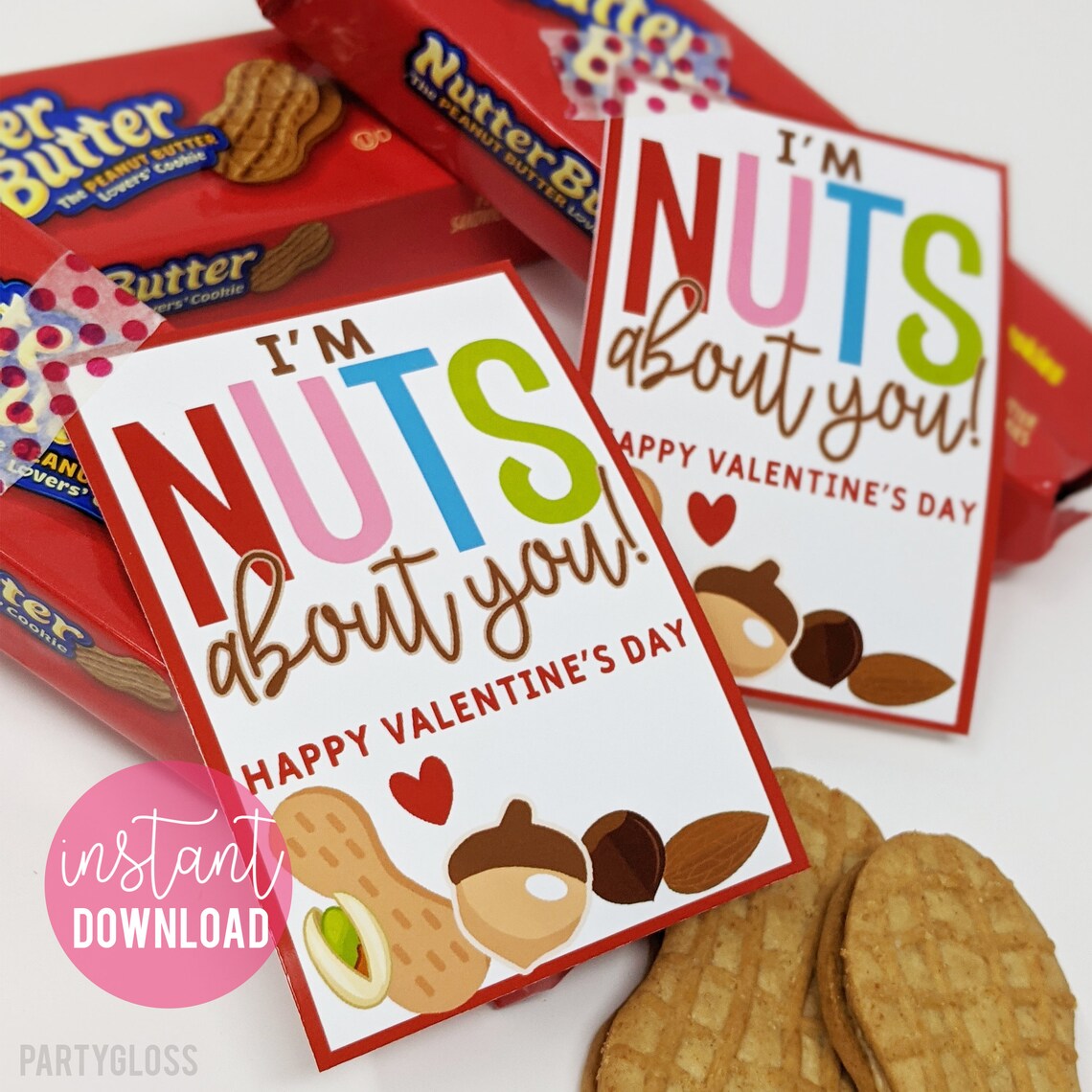 Nuts About You Valentine's Day Printable Tags Nut - Etsy