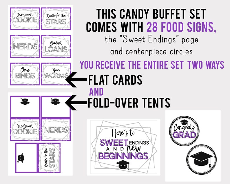 Graduation Candy Buffet Labels Candy Bar Labels Grad Party - Etsy