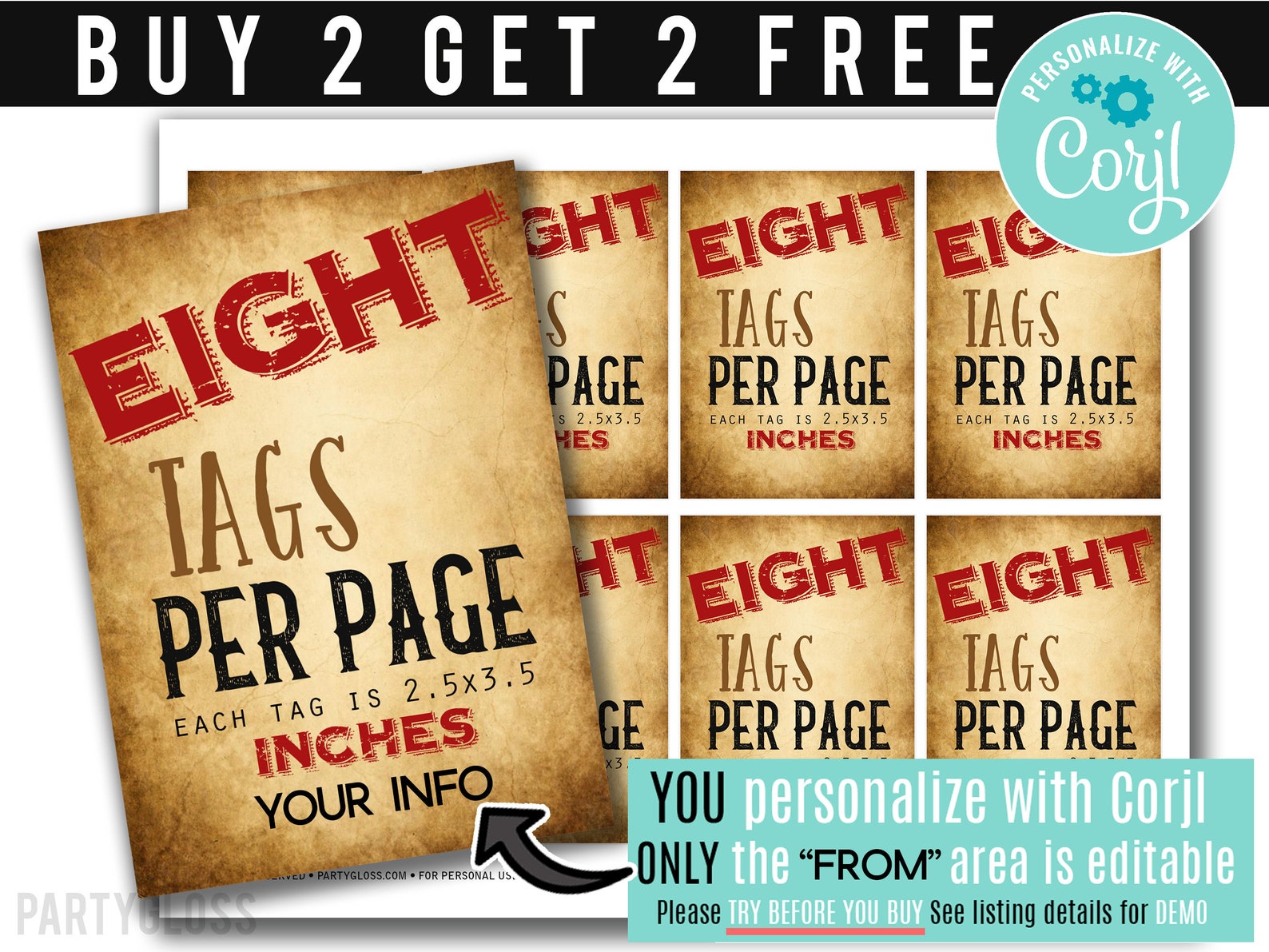 Editable Cheer Meat Your Potential Printable Gift Tags, Good Luck Big ...