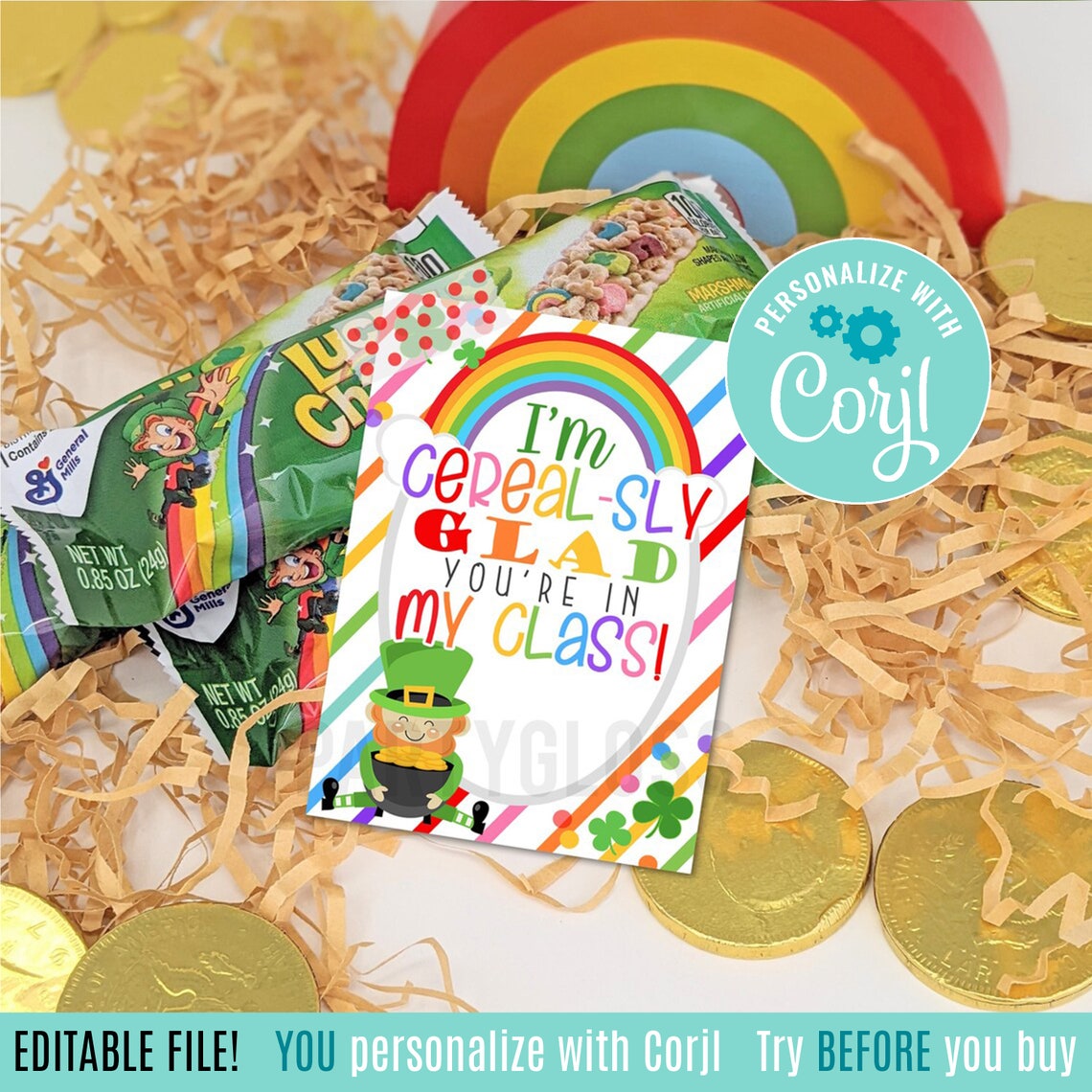 Editable Teacher St. Patrick's Day Printable Tag Student - Etsy