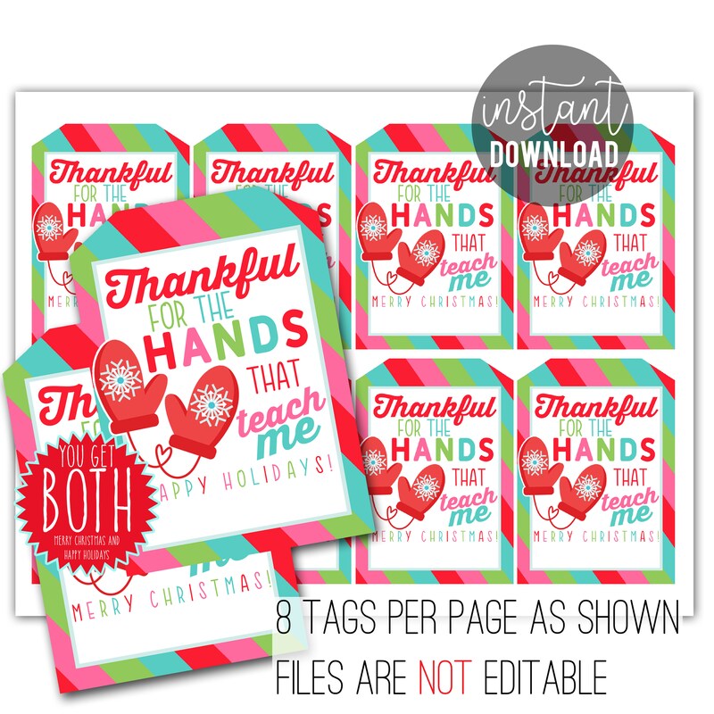 Teacher Christmas Tags - Etsy