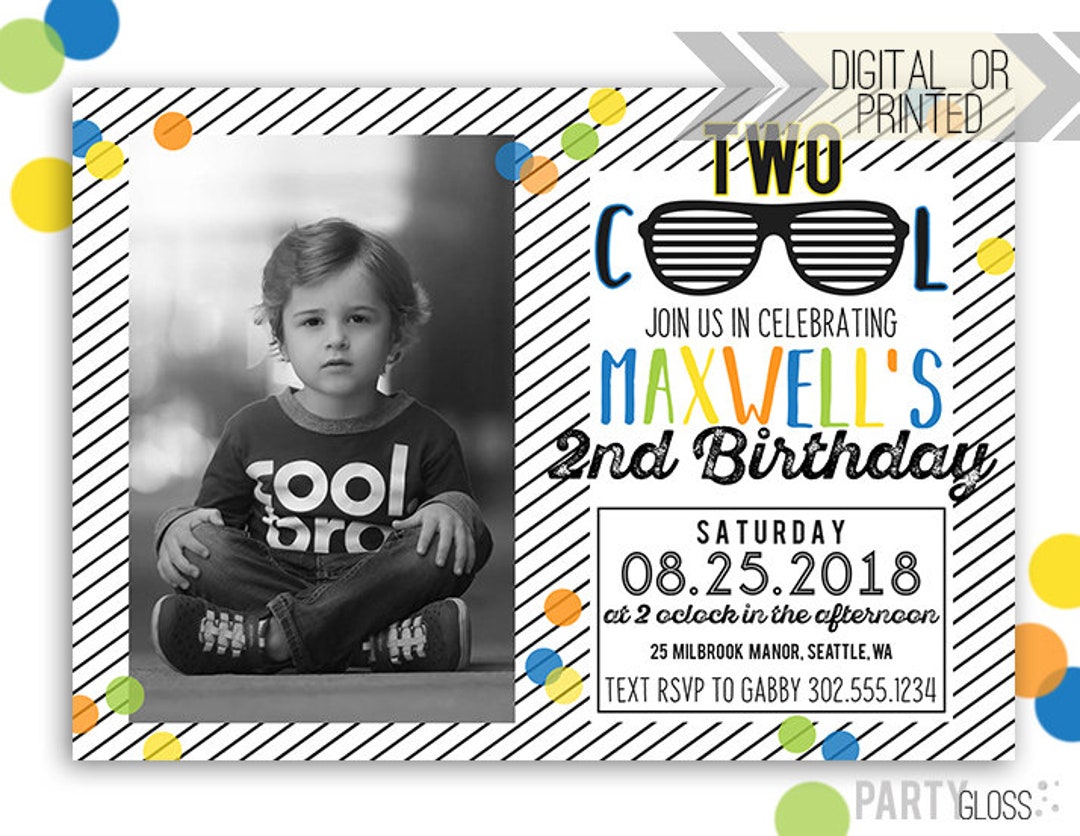 Two Cool Invitation - Digital or Printed | Two Cool Printable ...