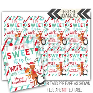 Christmas Staff Gift Printable Tag | Christmas Coworker Tag | Classic ...