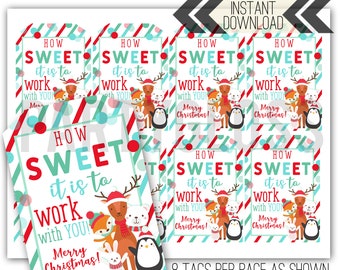 Christmas Holiday Staff Gift Printable Tag, Christmas Coworker Tag ...