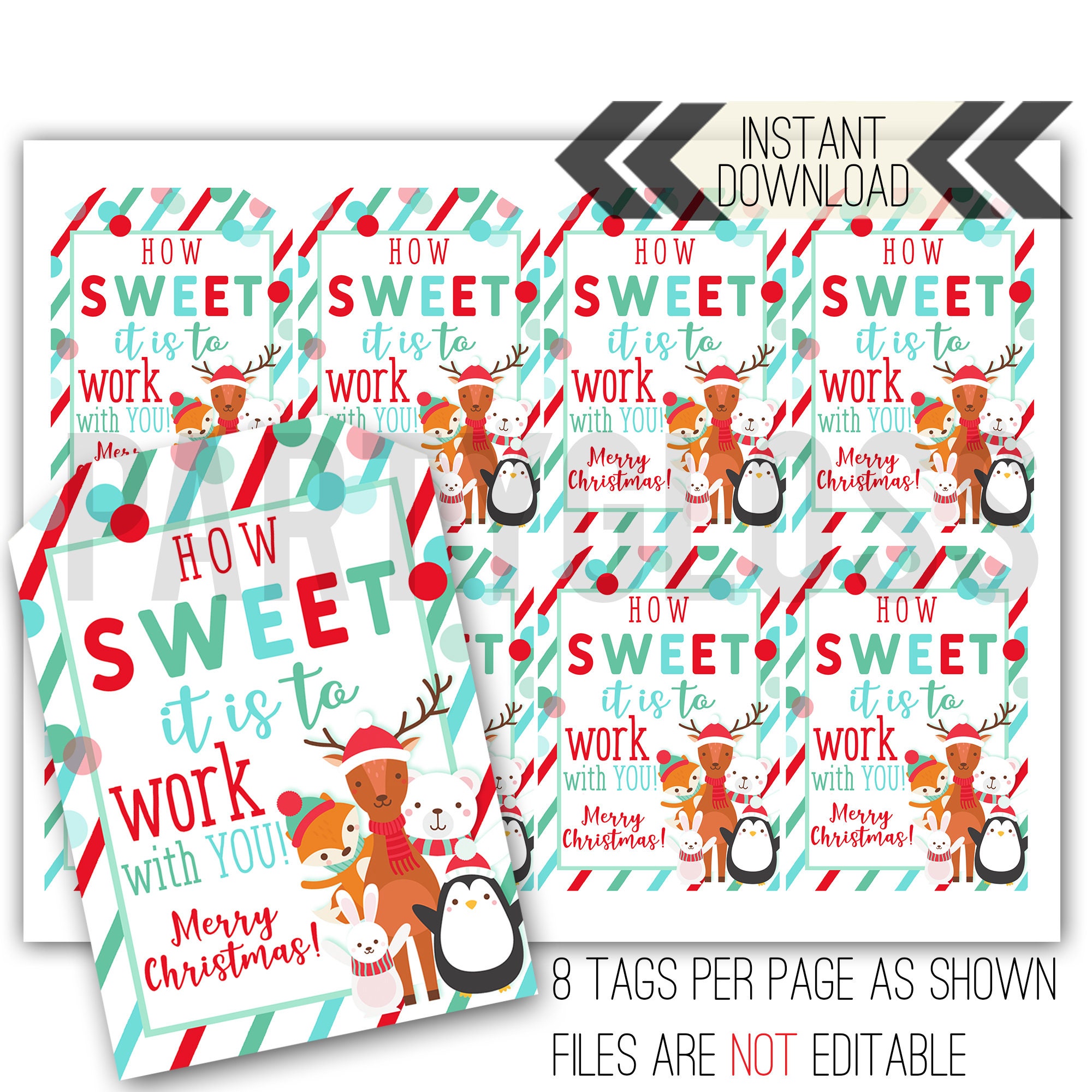 Christmas Staff Gift Printable Tag Christmas Coworker Tag - Etsy
