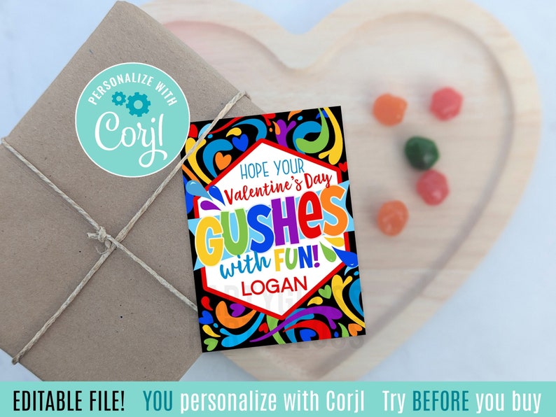 Editable Valentine's Day Printable Tags Fruit Snack - Etsy