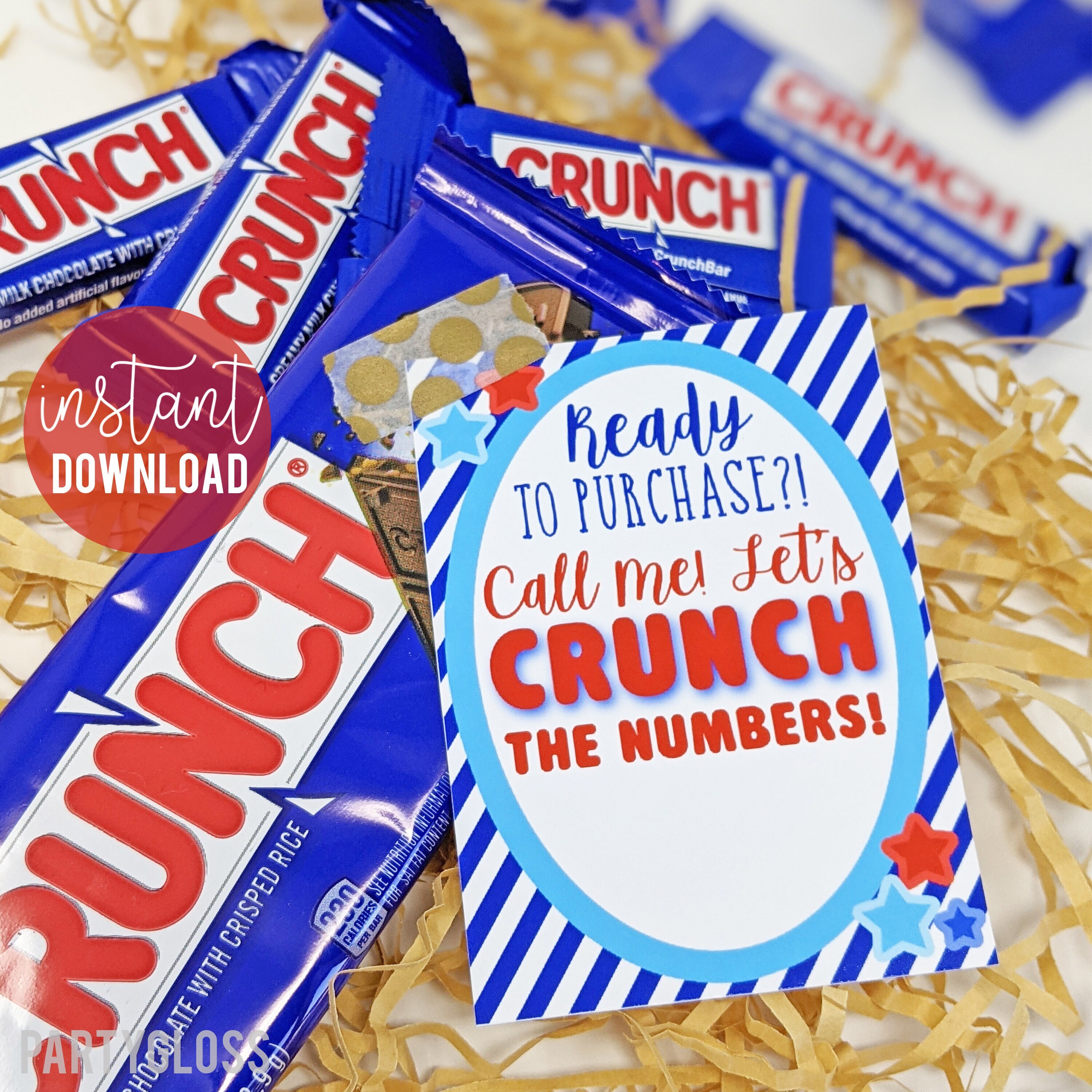 Crunch the Numbers Printable Tag Printable Crunch Tags - Etsy
