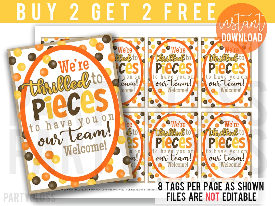 Thrilled to Pieces Printable Gift Tags, Have You on Our Team, Staff ...