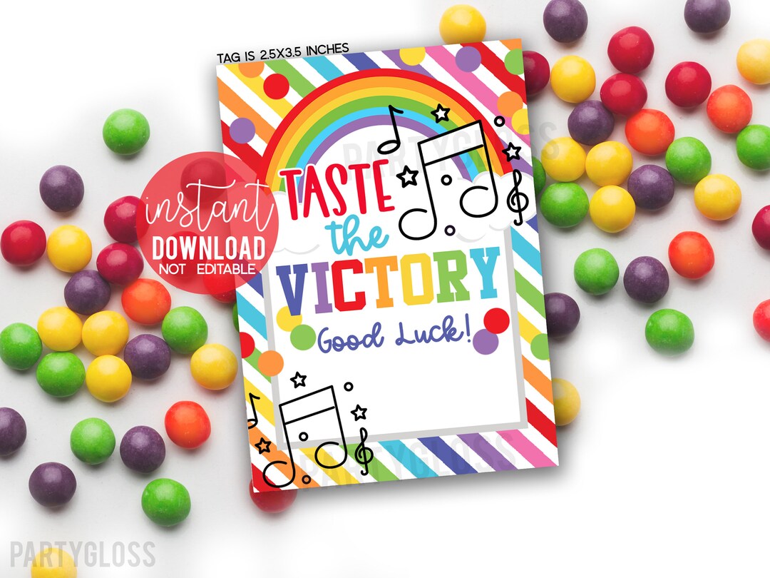 Music Taste the Victory Printable Gift Tags Good Luck Choir Marching ...