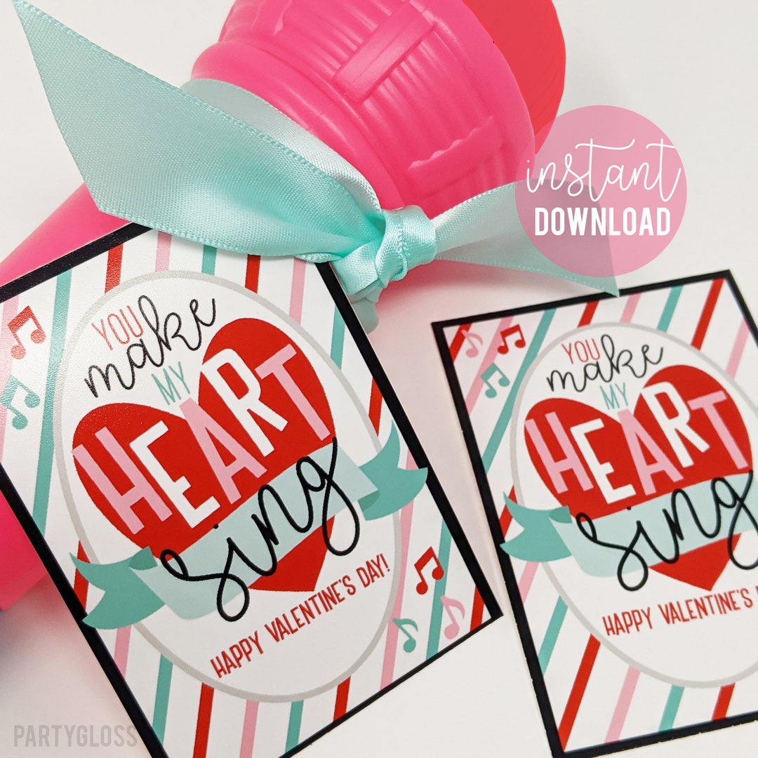 You Make My Heart Sing Valentine's Day Printable Tags Music Valentine ...