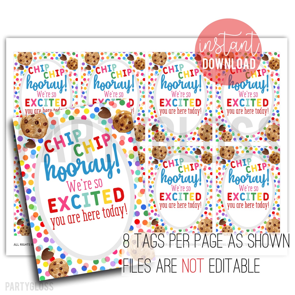 Cheer Away Team Welcome Printable Tag | Printable Chip Chip Hooray ...