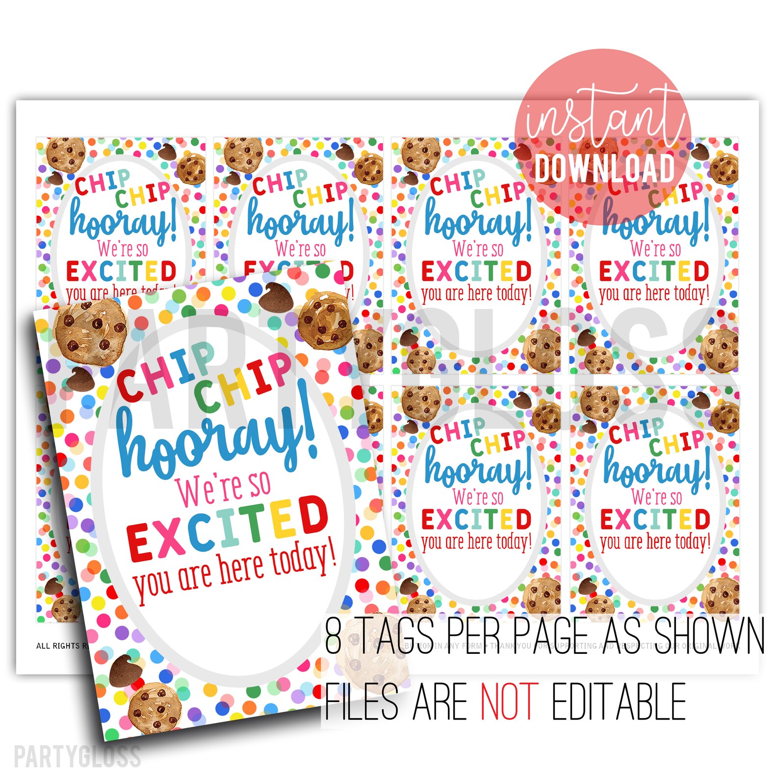 Cheer Away Team Welcome Printable Tag Printable Chip Chip - Etsy