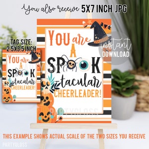 Halloween Cheer Printable Gift Tags, Good Luck Treats Tags Team ...