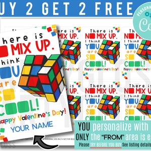 Editable Puzzle Cube Valentine's Day Printable Tags Valentine ...